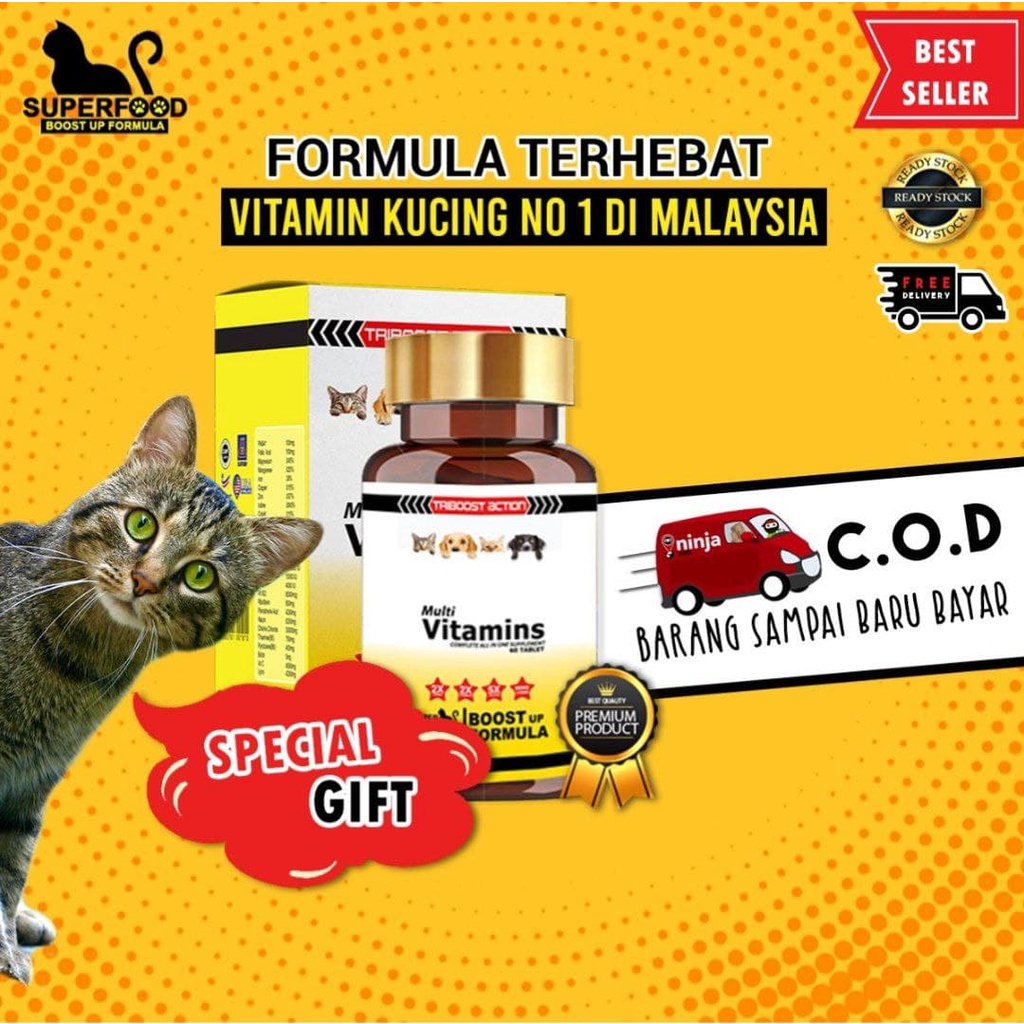 SUPERFOOD VITAMIN KUCING BOOST UP FORMULA / CAT SUPPLEMENT UNTUK KURAP ...