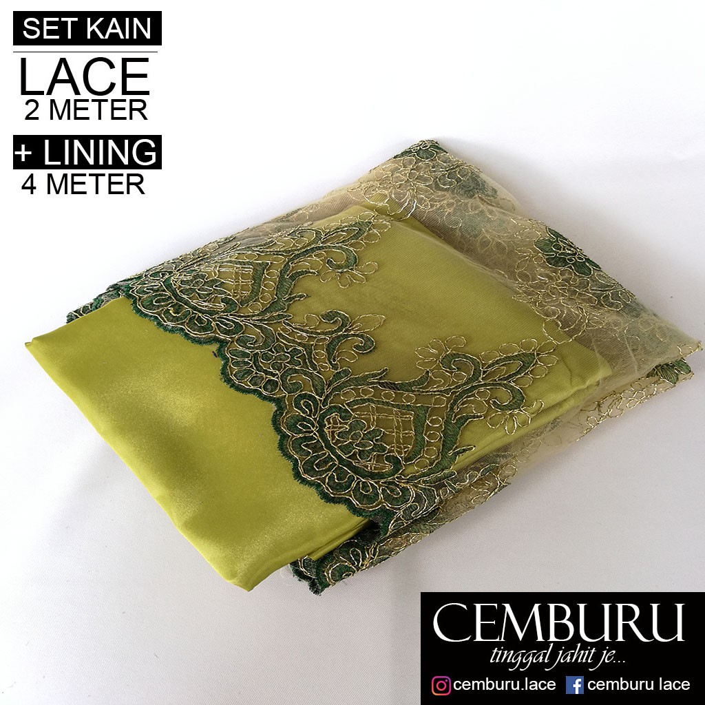 🔥CLEAR STOCK🔥 SET KAIN LACE [2 METER] + LINING [4 METER] BERKUALITI ...