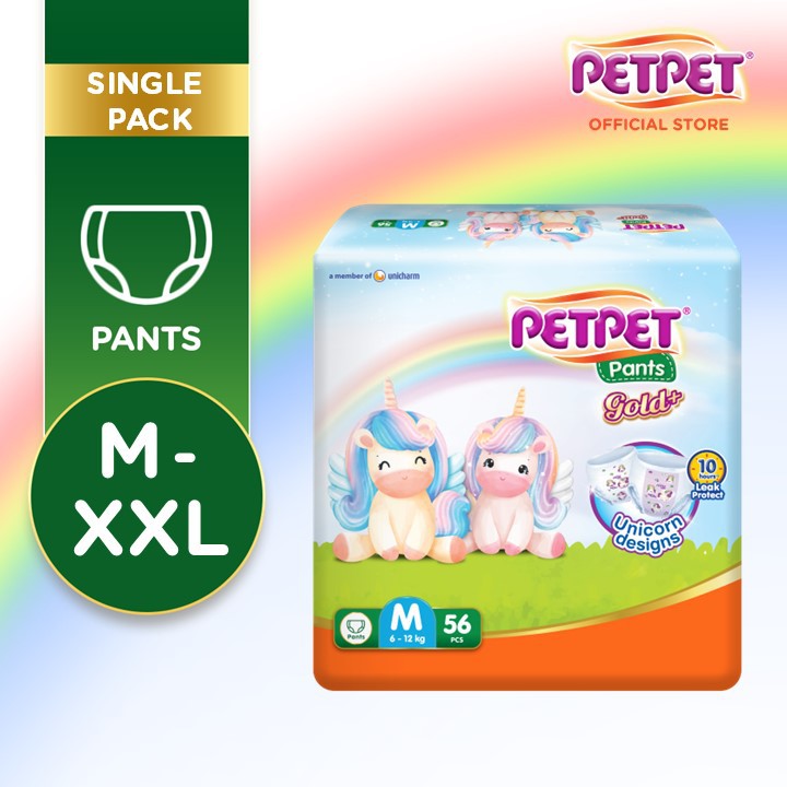 PETPET Pants Gold+ Super Jumbo Pack - M56/L46/XL38/XXL32 (1 Pack ...