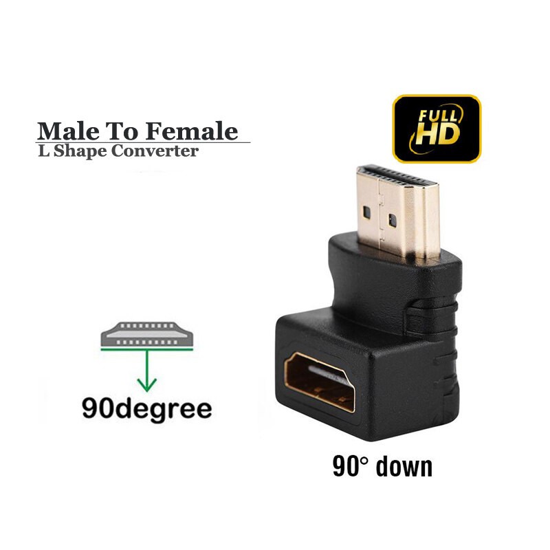 HDMI Left/Right angle / 90 degree / 270 degree L shaped Connector Cable ...