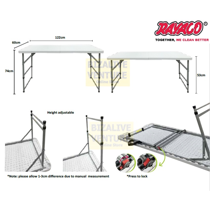 Rayaco Plastic Folding Table 4FT Folding Table | Hawker Table ...