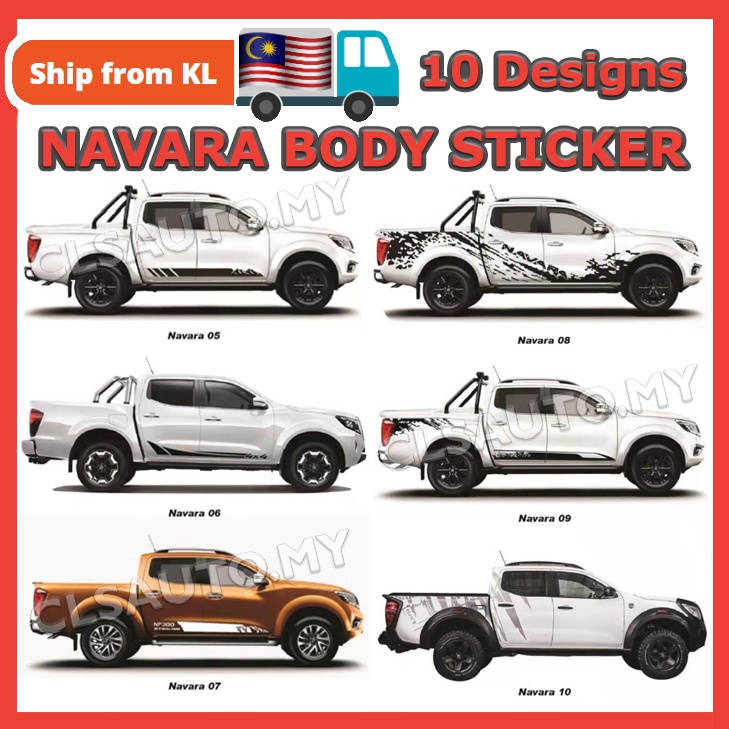 NISSAN NAVARA Sticker Body Side Lining (10 Designs) - 4X4, VGS TURBO ...