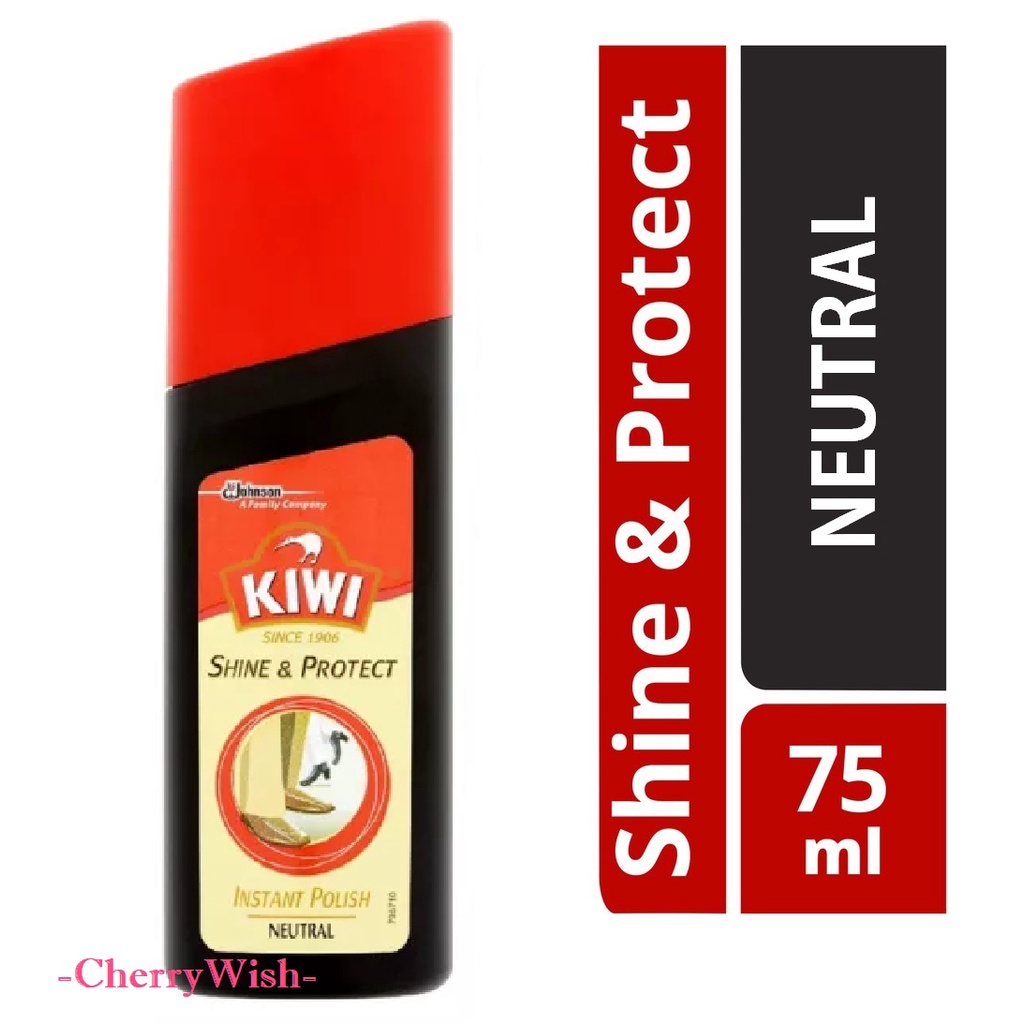 75ML KIWI Shine & Protect Instant Polish / 45ml Semir Sepatu Black /Natural /Brown Shoe Wax ...