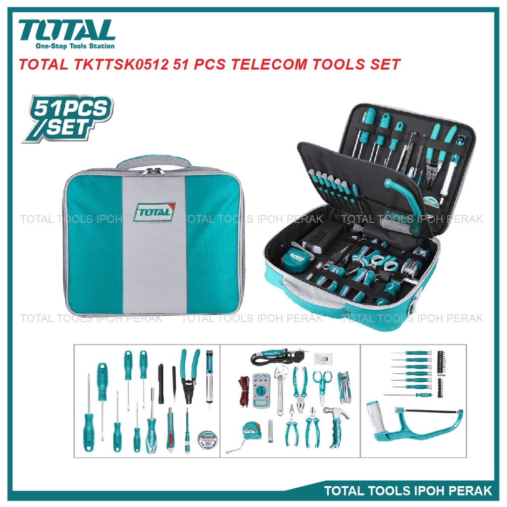 TOTAL TKTTSK0512 51 Pcs Telecom Tools Set | Shopee Malaysia