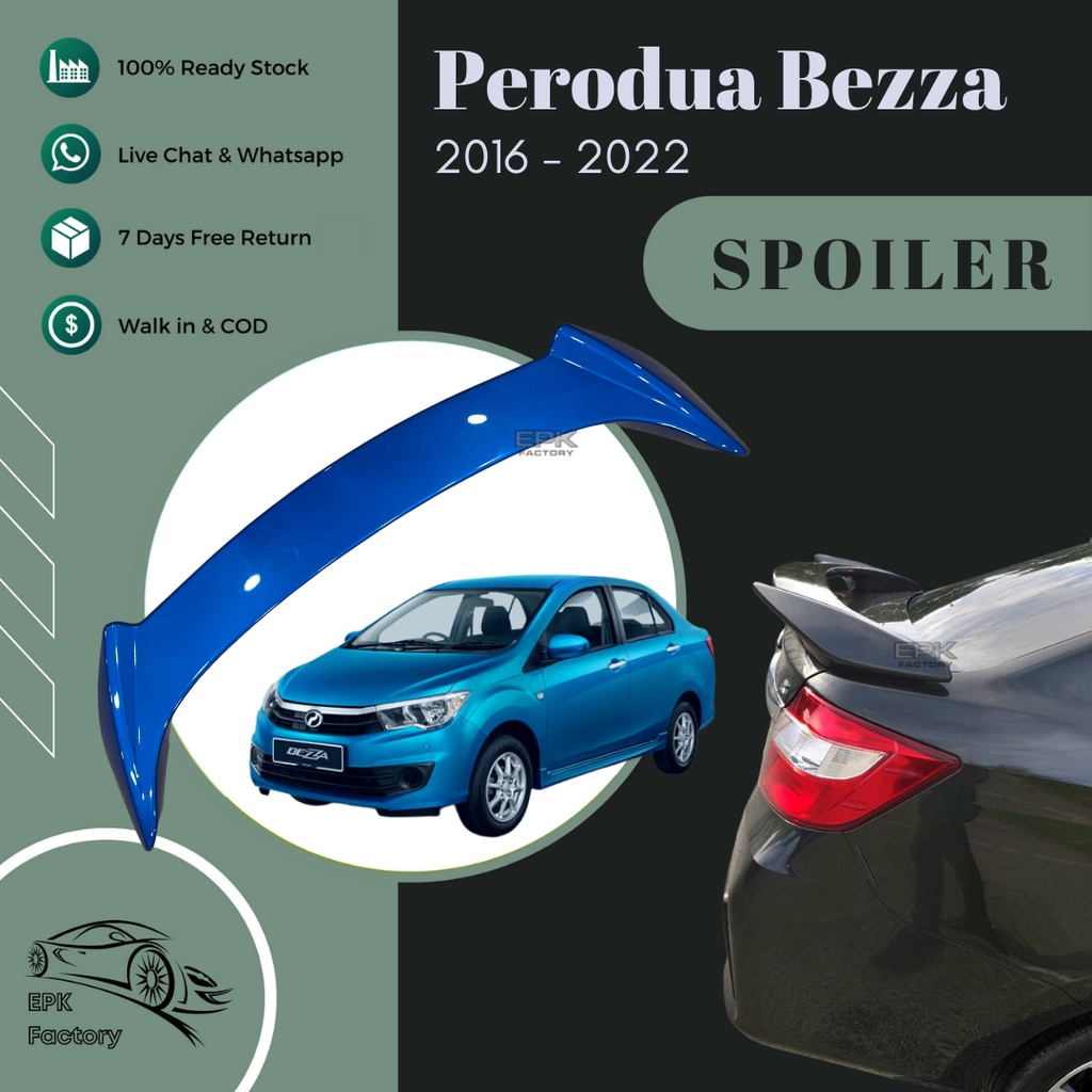 Perodua Bezza Spoiler ABS Rear Spoiler With LED Brake Light Lamp 2016 ...