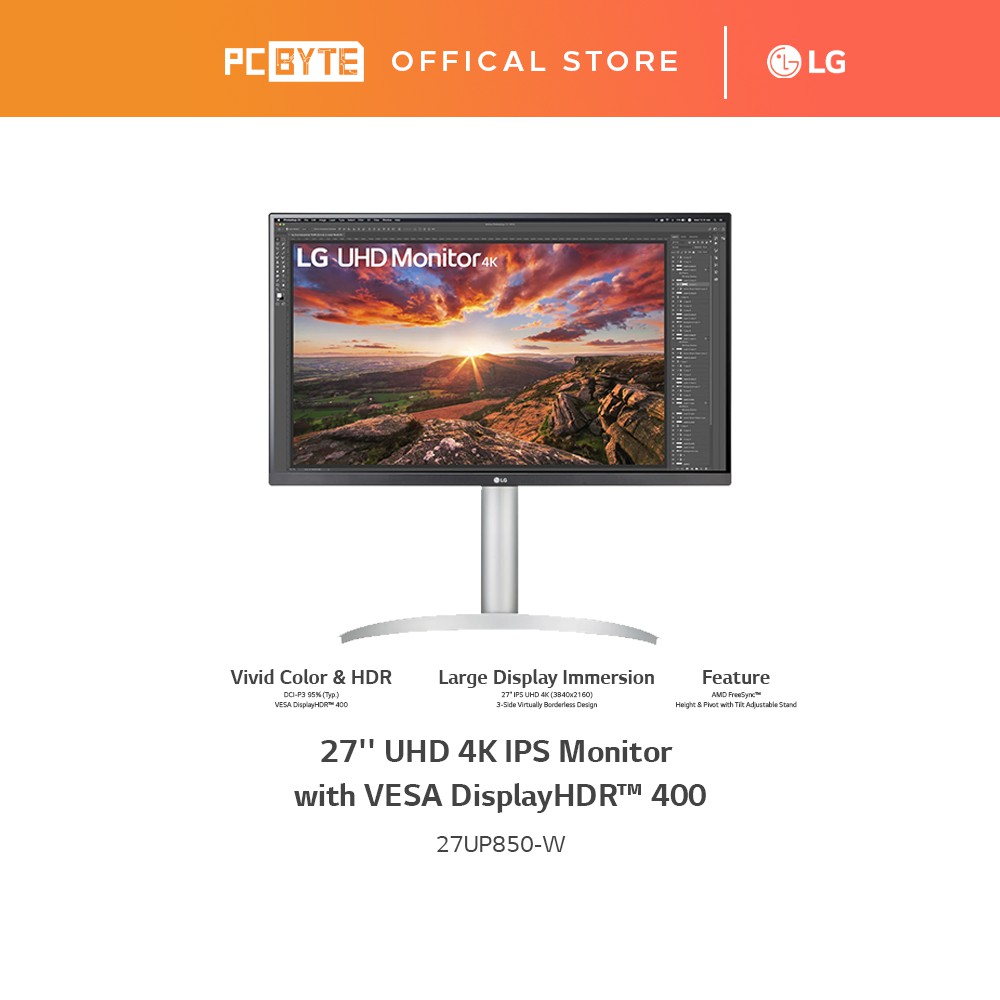 LG 27UP850-W 27" IPS 5ms 60Hz 4K UHD HDR Monitor | Shopee Malaysia