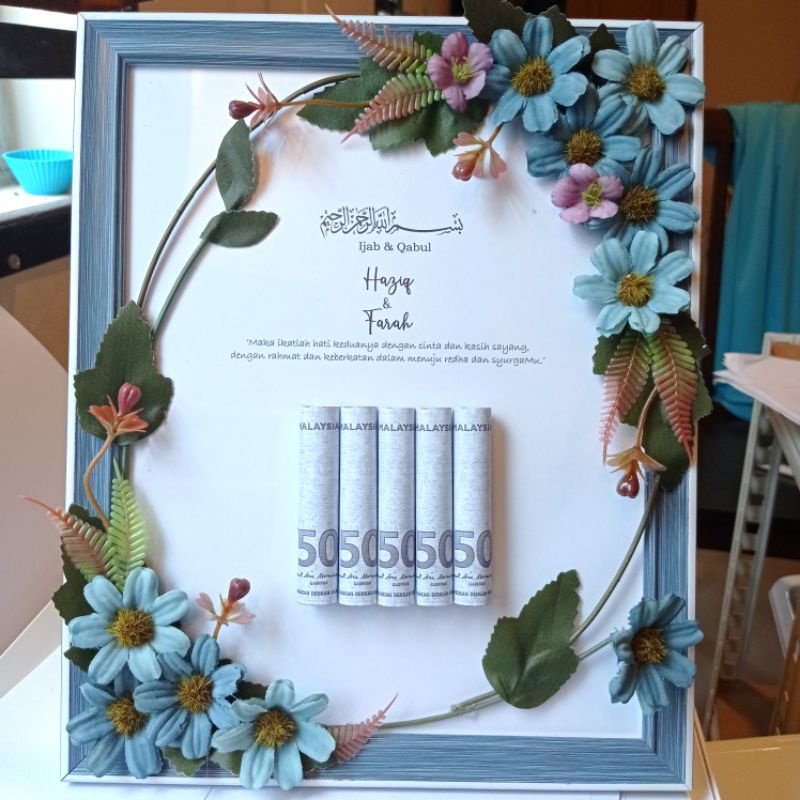 🔥READY STOCK🔥FRAME DUIT HANTARAN MURAH BAJET BUNGA CANTIK KAHWIN MAS ...