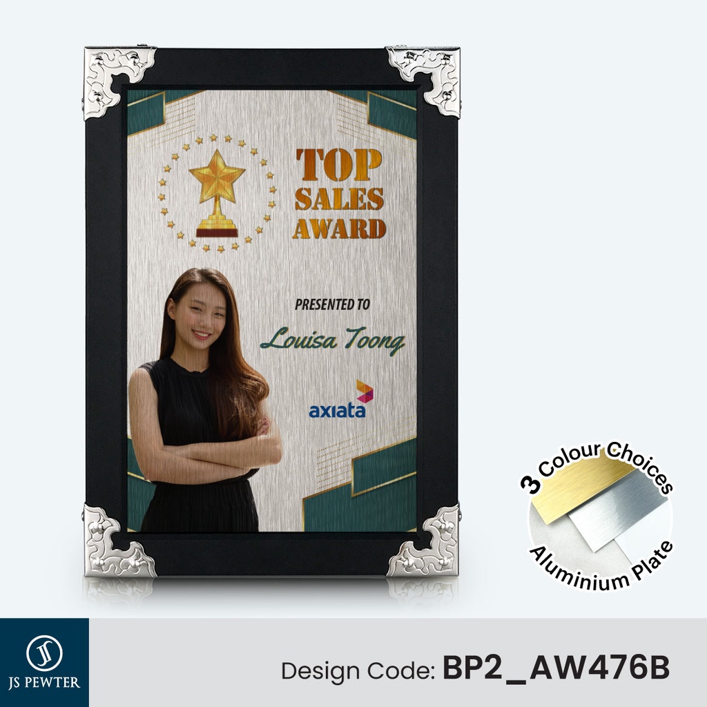 (JS Pewter) Custom Budget Plaque Black Frame | Metal Plate ...