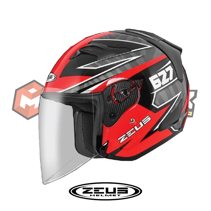 Zeus ZS-627 Graphic Open Face BM7 Red | Shopee Malaysia