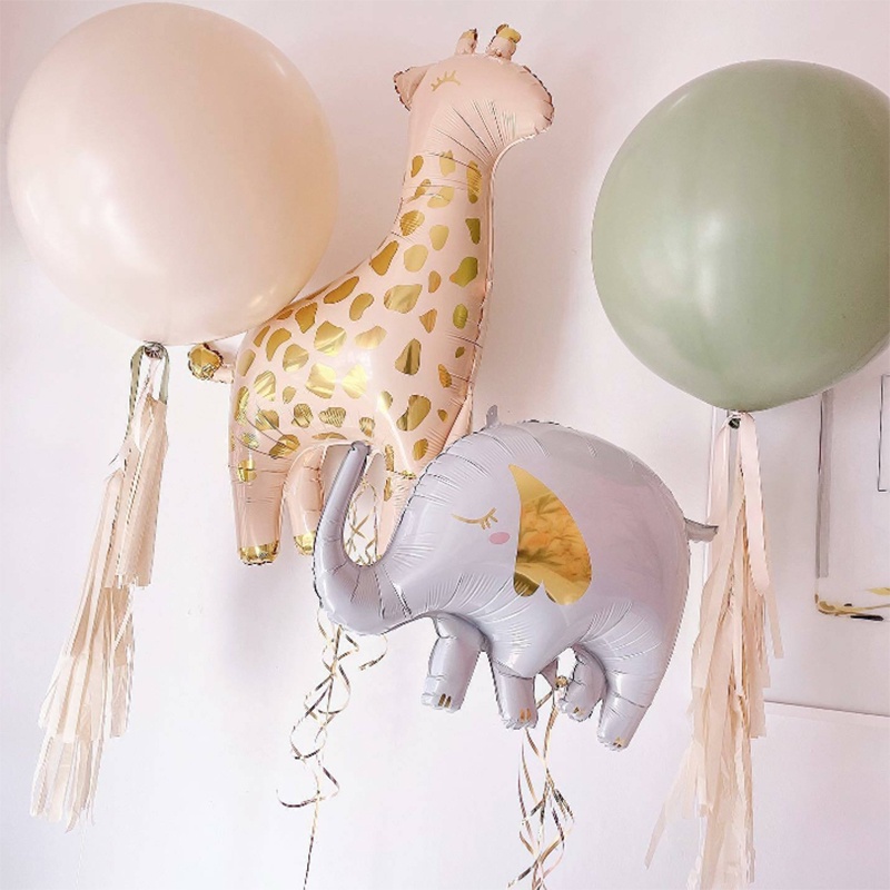 Jungle Deer Raccoon Fox Animal Balloons Retro Bean Green White Air ...