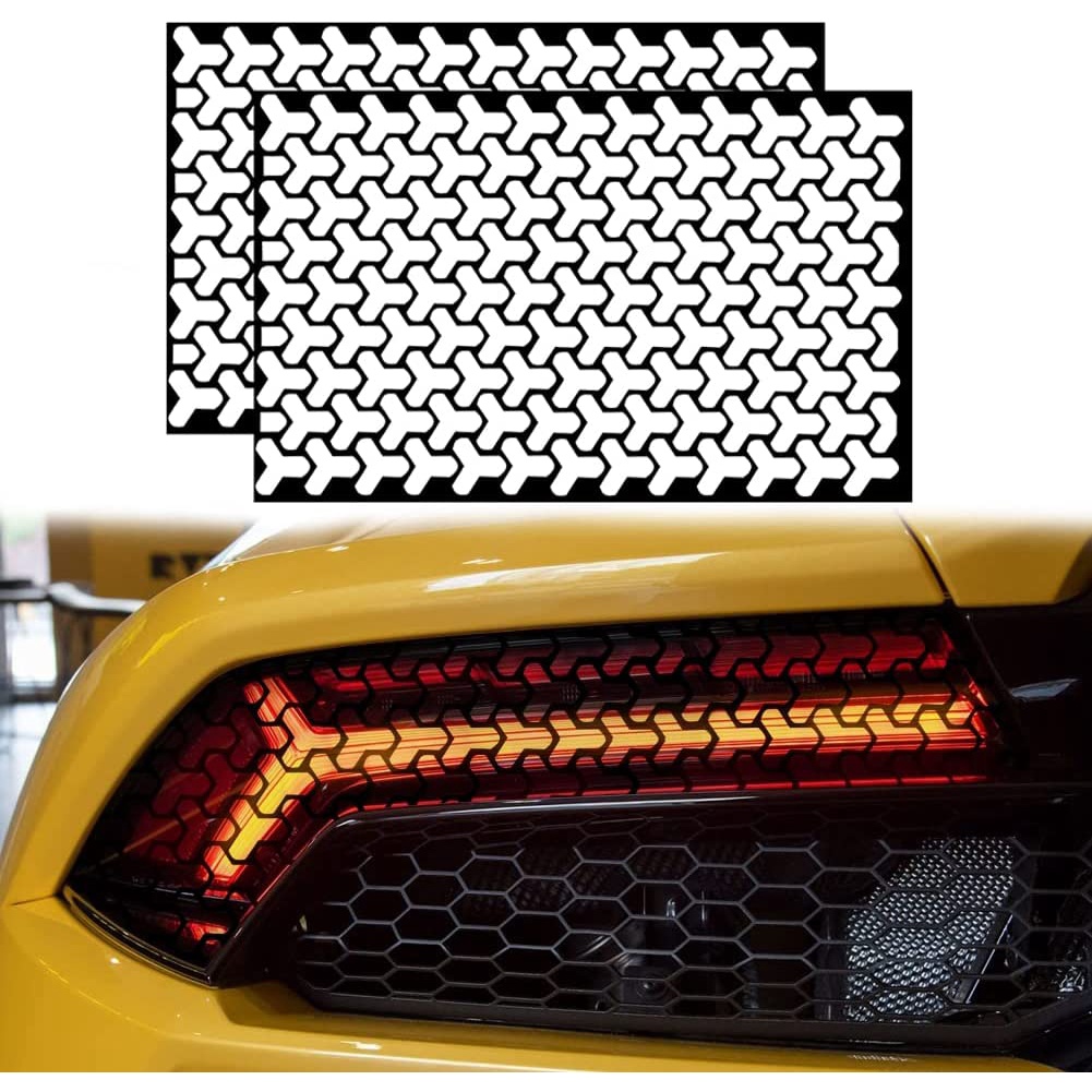 2 Pcs Car Rear Tail Light Lamp Stickers Honeycomb Graphic Rear Light ...