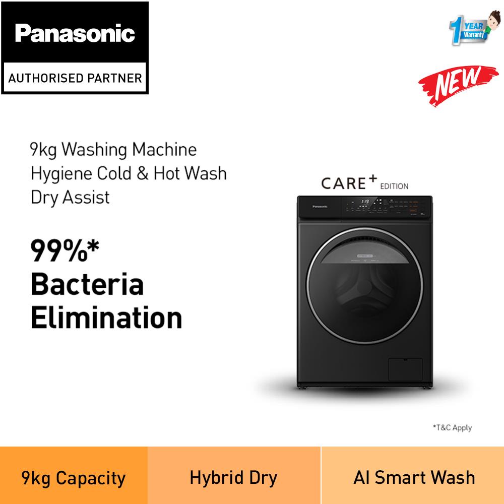 PANASONIC NA-V90FR1 CARE+ EDITION 9KG FRONT-LOADING WASHING MACHINE NA-V90FR1BMY-HYGIENE DRY ...