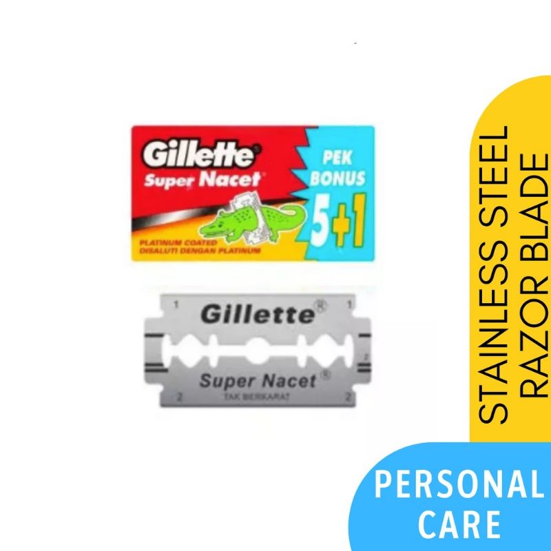 GILLETTE SUPER NACET platinum coated ( 5 blades X 1 pcs ) | Shopee Malaysia