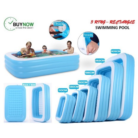 3 Rings Inflatable Swimming Pool Kids Baby Children Swim Pool Indoor ...
