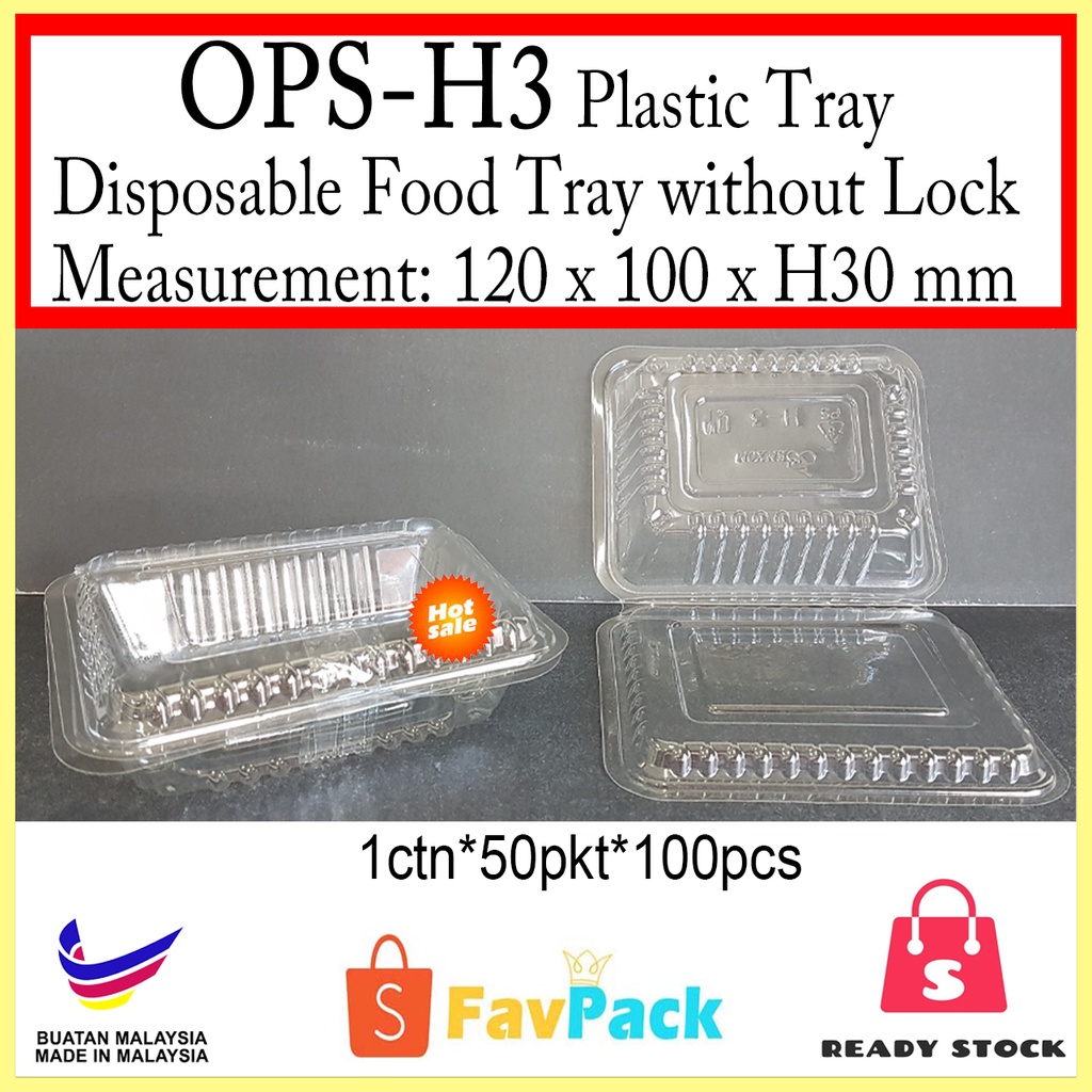 OPS-H3 (BENXON) Plastic Tray without Lock / Bekas Kuih & Sushi ...