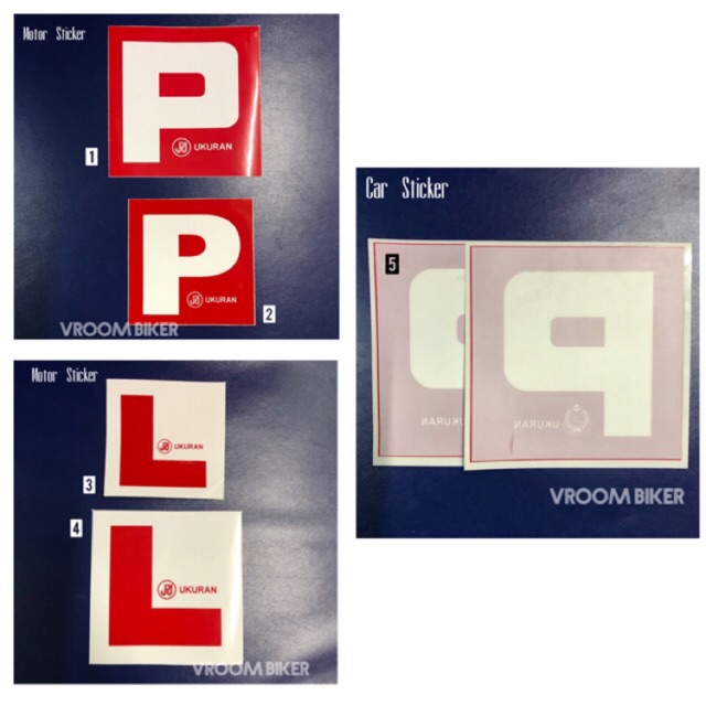 Sticker P Motor, Sticker L Motor &Sticker P Kereta Car Lesen | Shopee ...