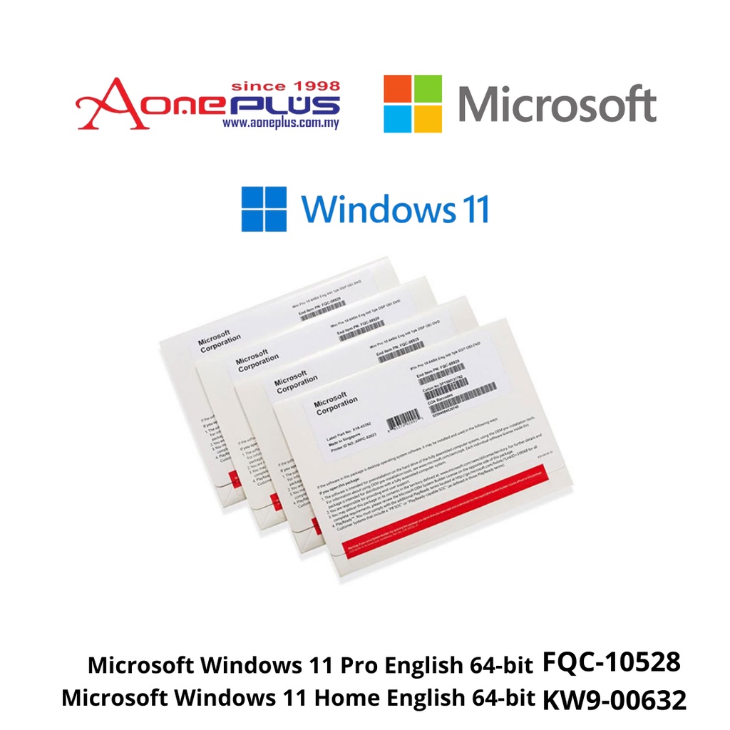 (AONE PLUS SS2) Microsoft Windows 11 Home / Pro (OEM) Software | Shopee ...