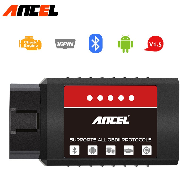 Ancel ELM327 V1.5 OBD2 Car Scanner Bluetooth OBDII Diagnostic Tool OBD ...