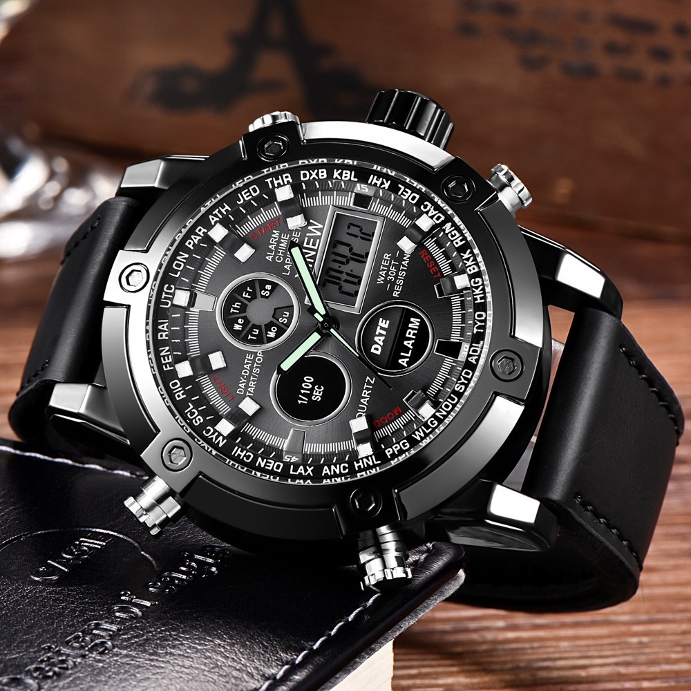 Digital Men Led Dual Time WatcH | Shopee Malaysia