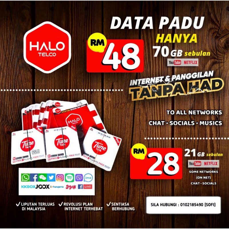🔥[promo] 🔥simkad halo telco tunetalk unlimited viral | Shopee Malaysia