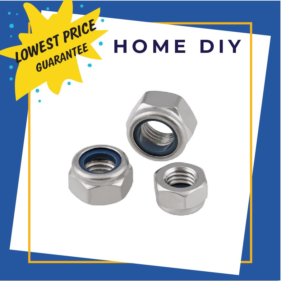 **READY STOCK** Hex Locknut Hexagon Nut With Locknuts Insert Nylon ...