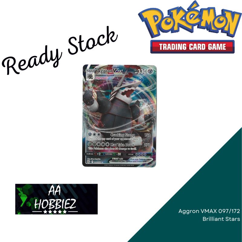 Pokemon TCG Aggron VMAX 097/172 Brilliant Stars | Shopee Malaysia