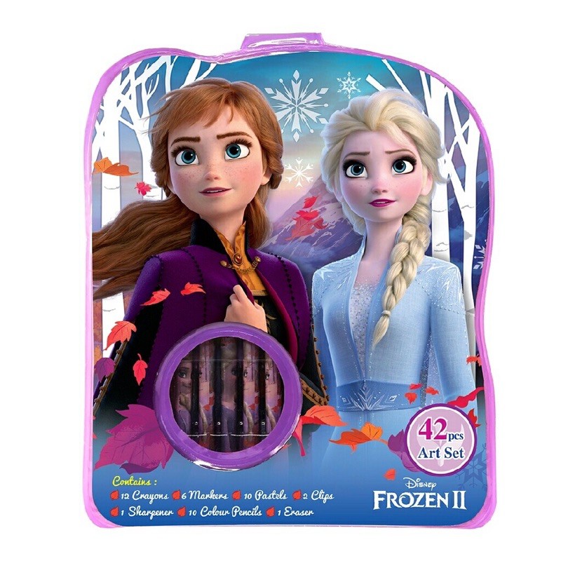 Disney Frozen 2 42pcs Art Set with Crayons Markers Pastels Colour ...