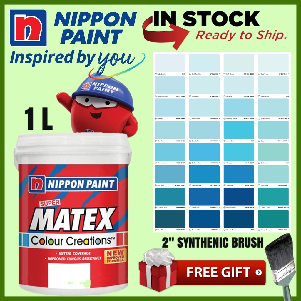 SINAR 1 LITER NIPPON MATEX MATT FINISH COLOUR CREATIONS /CAT DINDING ...