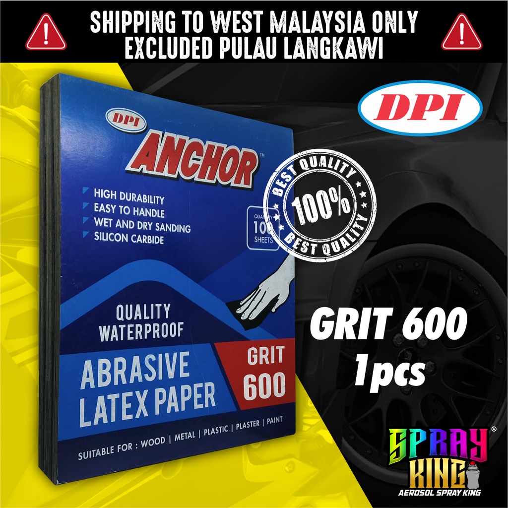 [ Anchor ABRASIVE SAND PAPER 80-1500 ] 👍 Kertas Pasir Gosok Body Motor ...