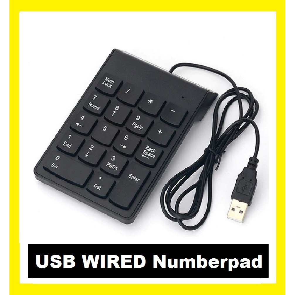 Number Keypad USB Wired Slim Mini Number Pad Digital Keyboard 18 Keys ...
