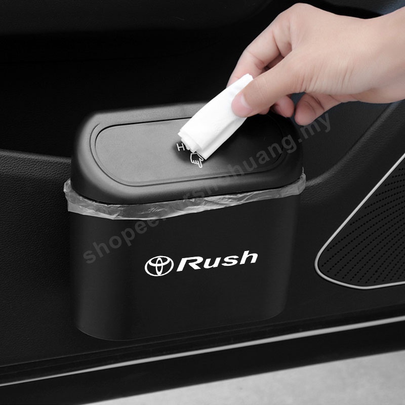 Car Garbage Can For Toyota Rush Accessories Black ABS Mini Trash Bin ...