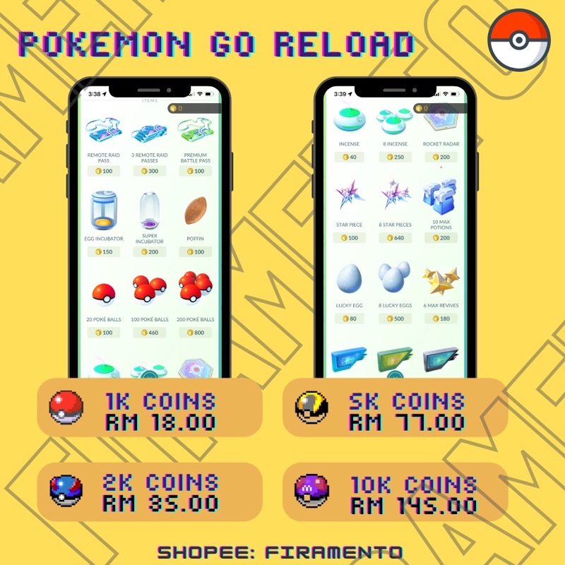 Pokemon Go Reload Service | Shopee Malaysia