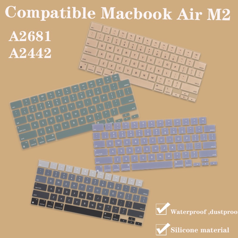 Silicone keyboard protector For Macbook Air M3 M2 A3113 A3114 A2681 ...