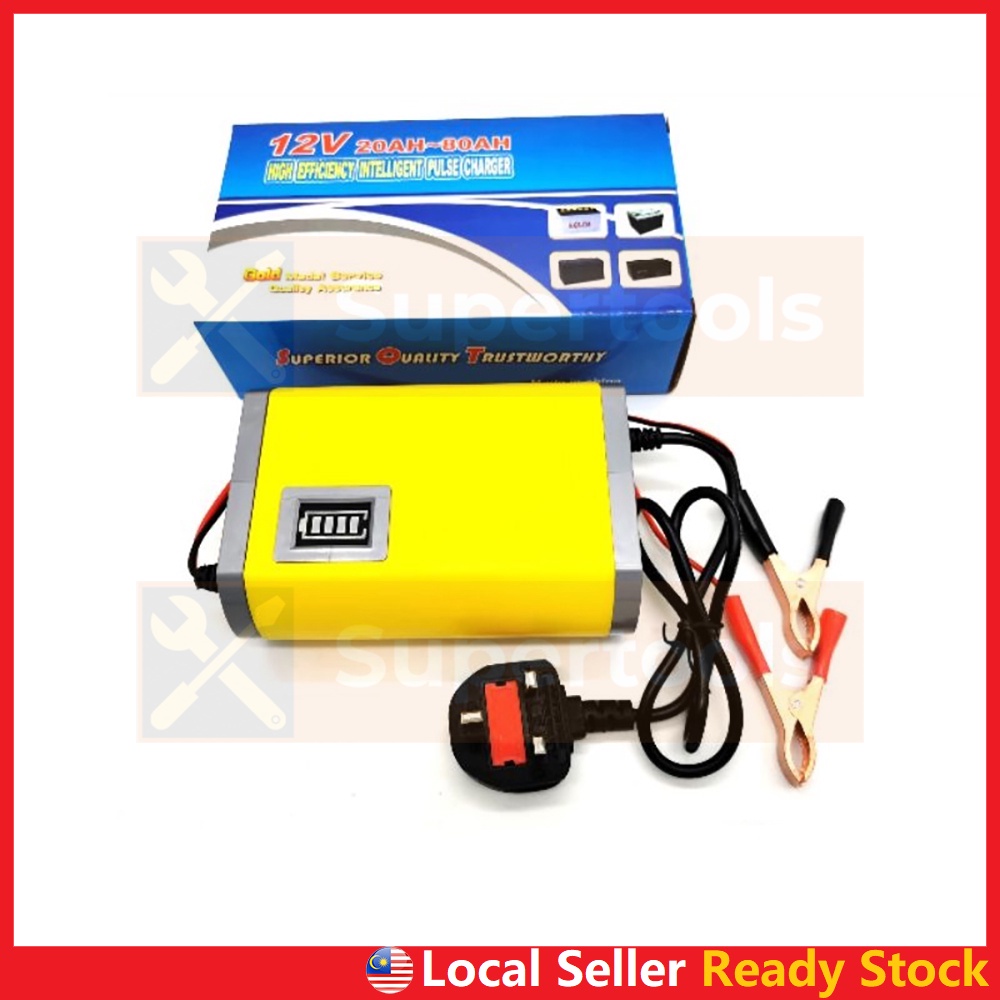 3 Pin Plug Car Battery Charger 12V 6A Acid Battery Pulse Motorcycle ...