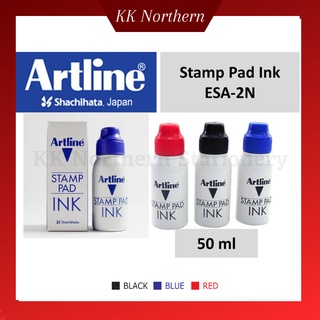 Artline Stamp Pad Ink 50cc Stamp Chop Permanent Refill Ink Black /Blue ...
