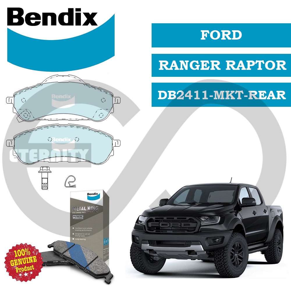 Original Bendix DB2411MKT Rear Brake Pad - Ford Ranger T7 Raptor Bi ...
