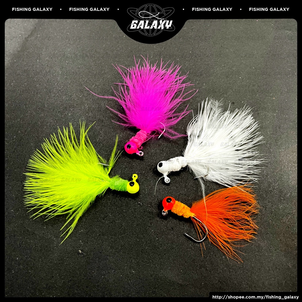 Pro Fishing Light Jig Head With Feather (2pcs) | Shopee Malaysia