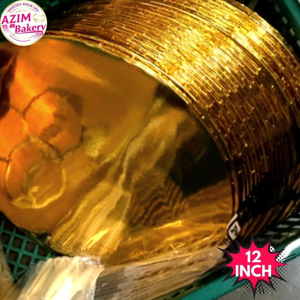 Gold Cake Board Round 12" (3Pcs) Papan Kek Bulat Gold | Pelapik Kek ...
