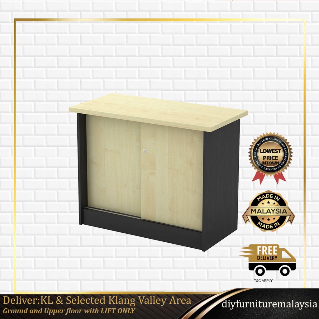Office Side Cabinet Sliding Door | Kabinet Pejabat | Low Office ...