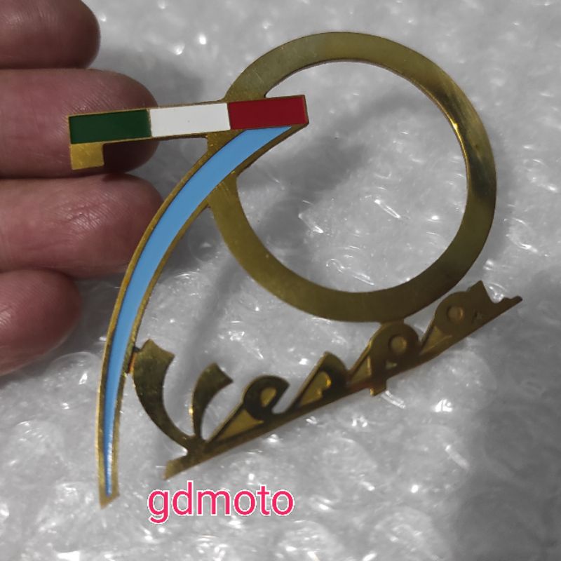 Vespa Badge Emblem Sticker Metal 70 Anniversary Italy | Shopee Malaysia