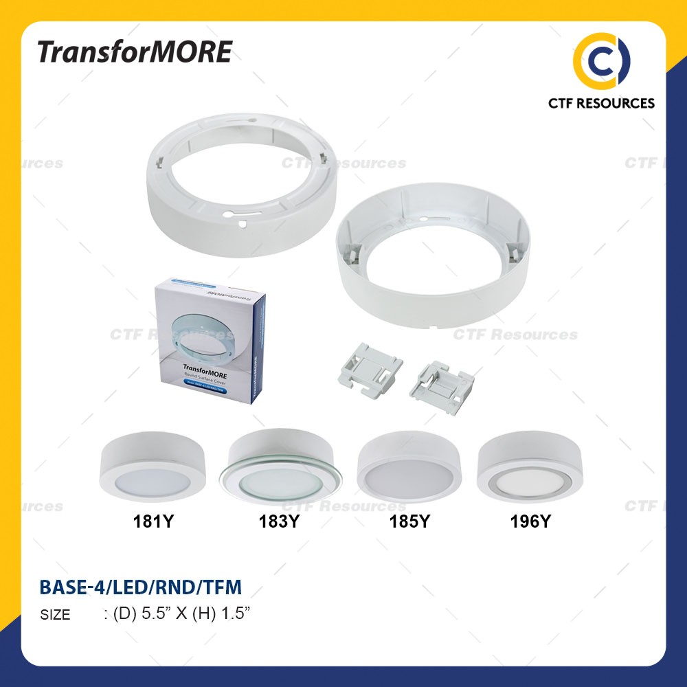 AMPM 4"/6" ROUND/SQUARE SURFACE DOWNLIGHT TRANSFORMORE BASE [TRANSFORMATION][ELEGANT][MODERN ...