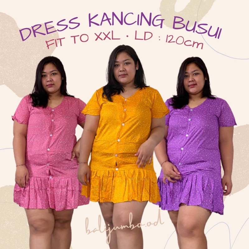 BALI BUSUI DRESS LD 120CM JUMBO XXL FULL BUTTONS FITS BB 85-90KG ...