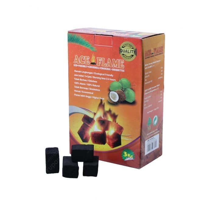 Ace Flame Briquettes Coco Shell 3kg Charcoal Coconut Shell | Shopee ...