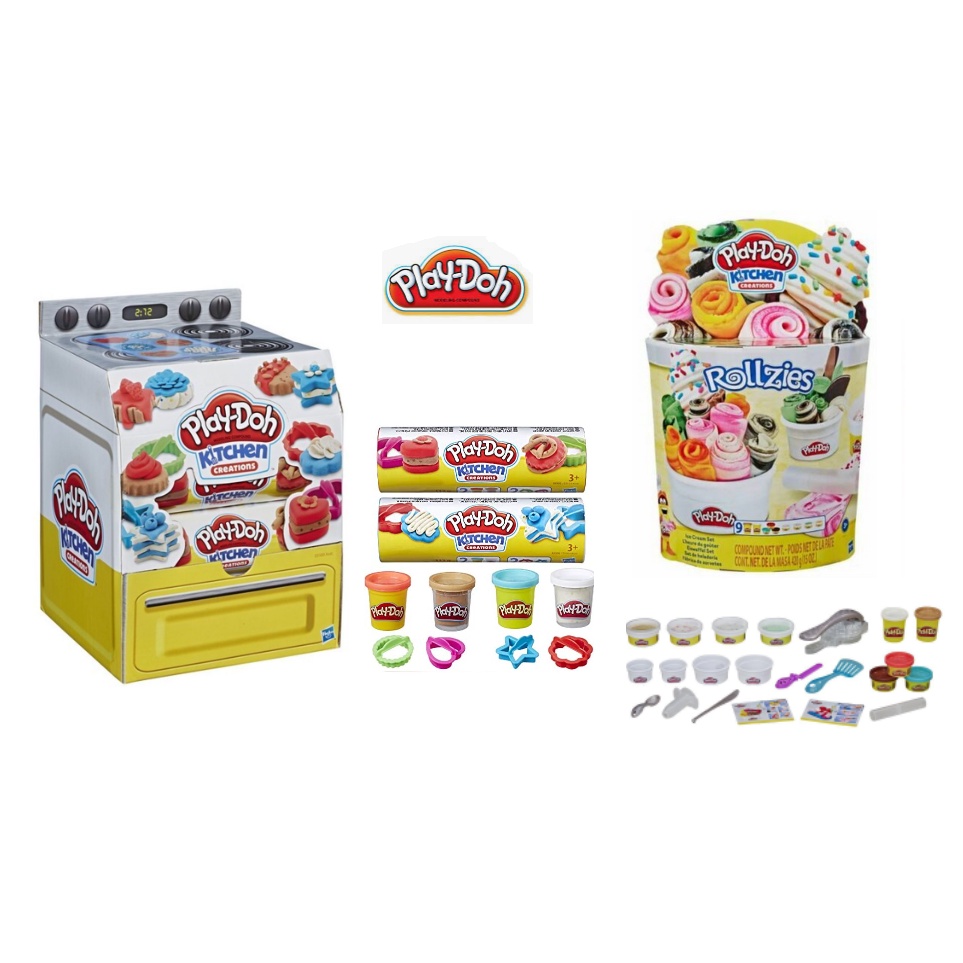 Hasbro Play-Doh Rollzies Ice Cream Set / Play-Doh Cookie Canister ...
