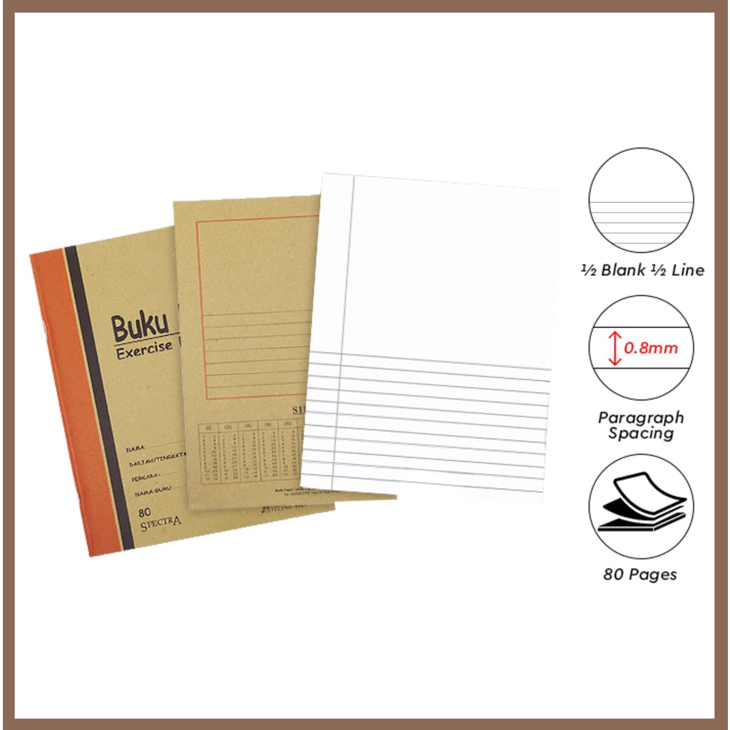 Spectra Exercise Book Buku Tulis Latihan 60/80/120/200pgs Single Line ...