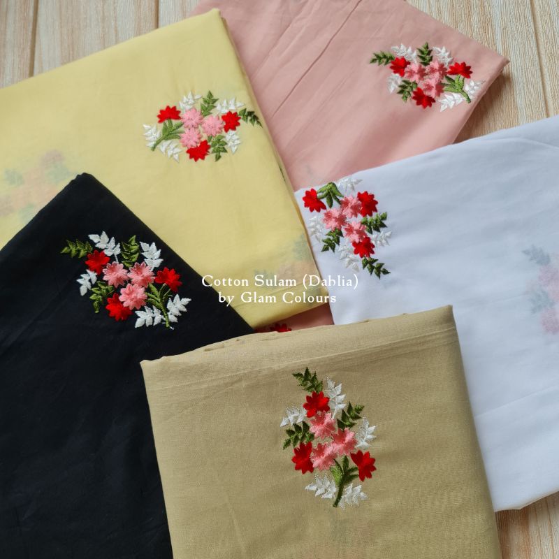 Cotton Sulam Embroidery multicolour/kain cotton bersulam | Shopee Malaysia