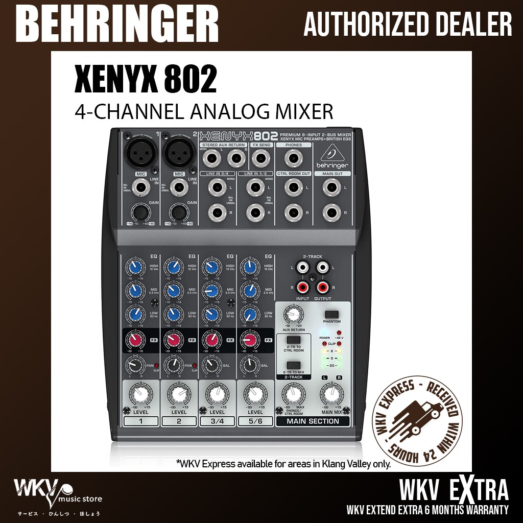 Behringer XENYX-802 Premium 8 Channel Analog Mixer 8 Input 2 Bus ...