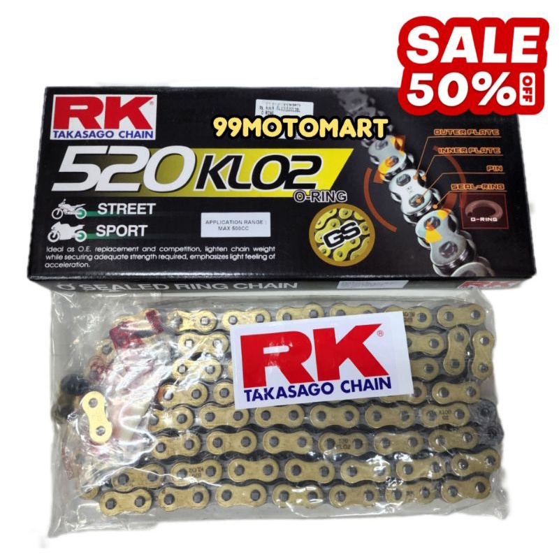 New RK Chain 520 O Ring Rivet 520 KLO 2 120L 500cc RK TAKASAGO Sport ...