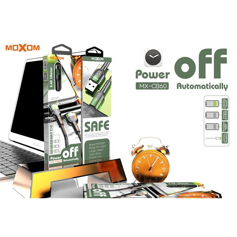 MOXOM MX-CB60 1 METER AUTO OFF POWER DATA CABLE | Shopee Malaysia