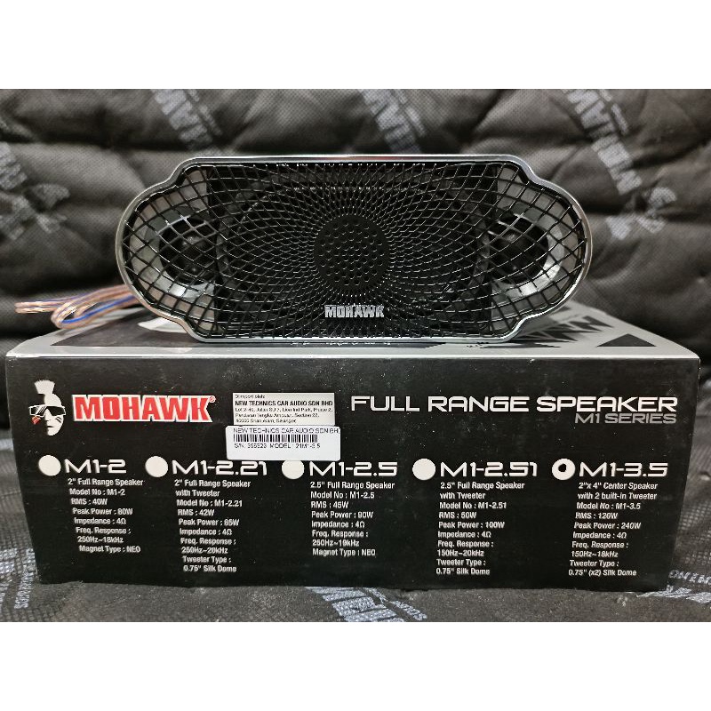 Mohawk M1-3.5 Full Range 2"X4" Center Speaker With 2 Built in Tweeter ...